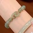 Amazon.com: Lucky Feng Shui Bracelet Natural Jade Bracelet Hetian Jade Barrel Beads Nephrite ...