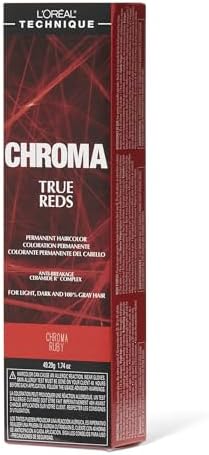 L'Oreal Paris Chroma True Reds Permanent Hair Color, Chroma Ruby, 1.74 ...