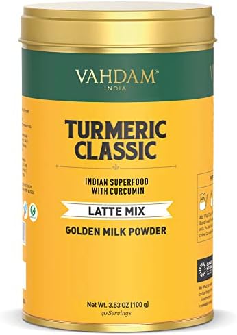 VAHDAM, Organic Turmeric Classic Latte, 40 Cups (3.53 oz) | USDA ...