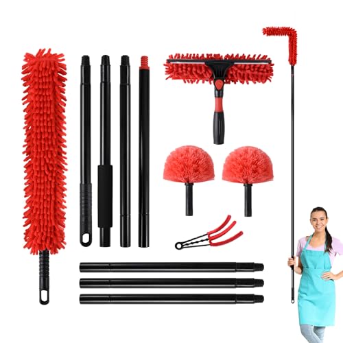 Tiumso Dusters for Cleaning, 10 Foot High Ceiling Fan Duster, Duster ...