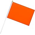 Amazon.com: 25 Pack Orange Colour Flag,Pure Solid Orange Small Mini ...