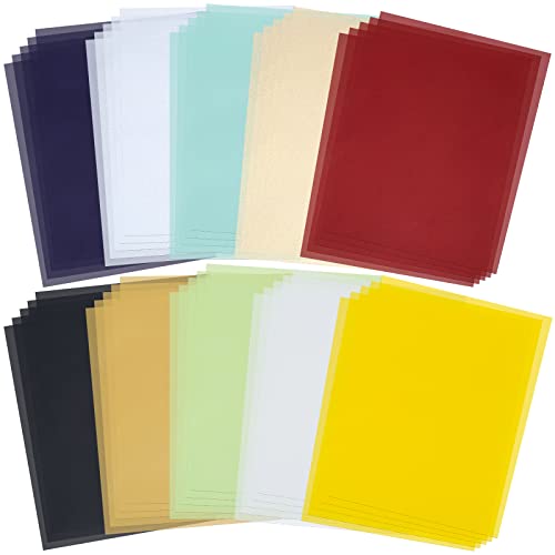 Vellum Paper, 50-Sheet Transparent Paper 8.5 x 11 Inches, 10 Colors, 93 ...