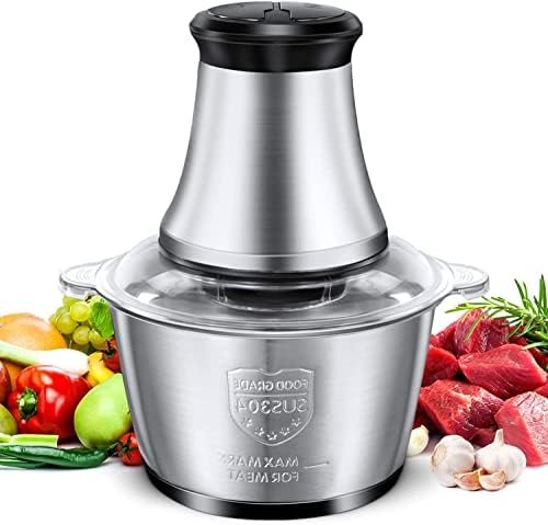 Meat Grinder Electric, Food Processor 2L Stainless Steel Meat Blender Food Chopper for Meat ...