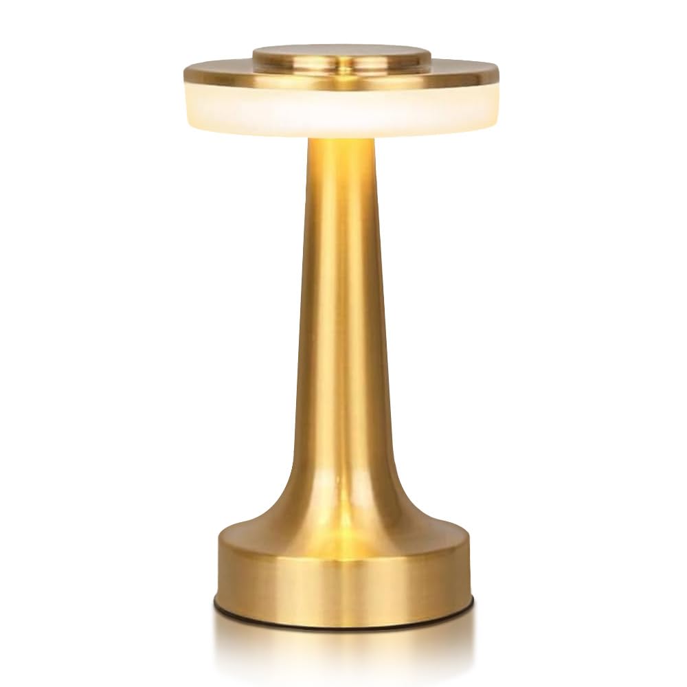 JHPGEOE Cordless Metal Desk Lamp, Touch Sensor Control LED Table Lamp,3 ...