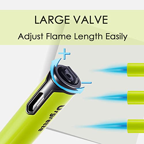 Urgrette Spring Colors 2 Pack Butane Torch Lighter, 6-inch Refillable Pen Lighter Jet Flame ...
