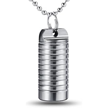 Amazon.com: Titanium-Pill-Holder-Keychain-Necklace Small - Emergency ...