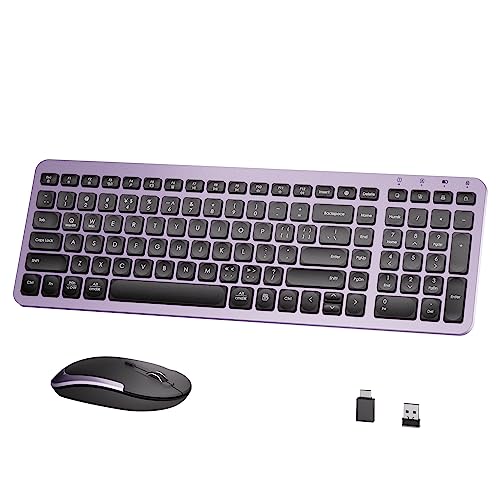 Wireless Keyboard and Mouse, 2.4GHz Cordless Keyboard Mouse Combo ...