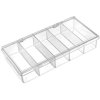 uxcell Component Storage Box - PS Fixed 5 Grids Electronic Component Containers Tool Boxes Clear ...