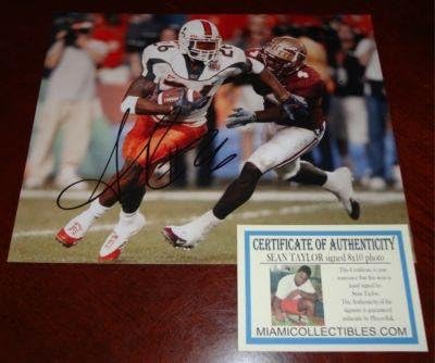 Amazon.com : Sean Taylor Signed Photo - MIAMI HURRICANES 8x10 "Orange ...