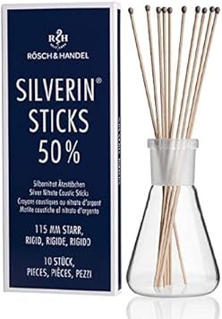 SILVERIN ® CAUSTIC Sticks Silver Nitrate Pencils 10 pcs. 4,5" Rigid ...