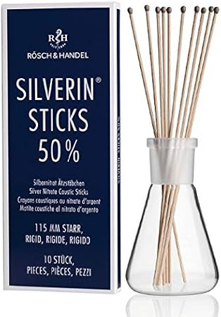 SILVERIN ® CAUSTIC Sticks Silver Nitrate Pencils 10 pcs. 4,5" Rigid ...