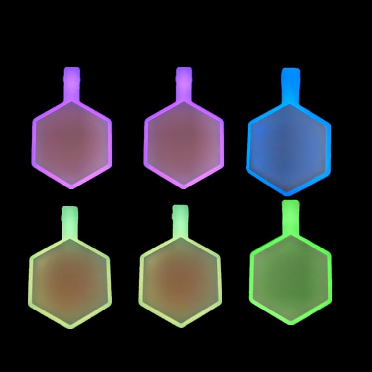 8 Pack Original Silent Hexagon Shape 4 colors glow in The dark Silicone ...