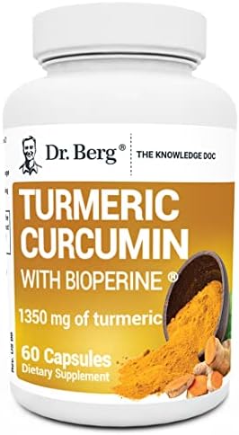 Dr. Berg Turmeric Curcumin with Bioperine - Turmeric Supplement with Bioperine Black Pepper ...