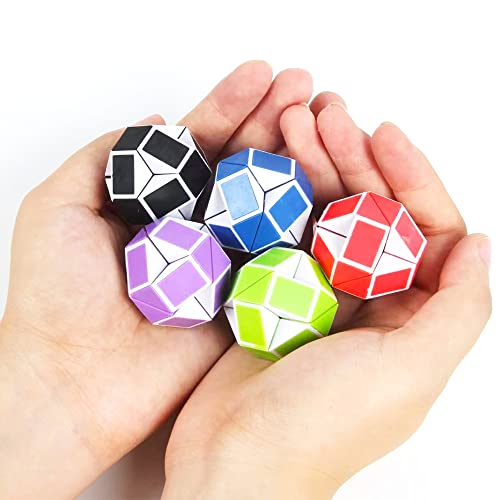 24 Pack 24 Blocks Fidget Snake Cube, Mini Snake Ruler Twist Puzzle Toys ...