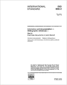 ISO 690-2:1997, Information and documentation -- Bibliographic ...