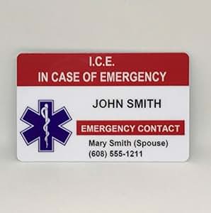 Amazon.com: In Case of Emergency (ICE Card Medical ID Card) Emergency ...