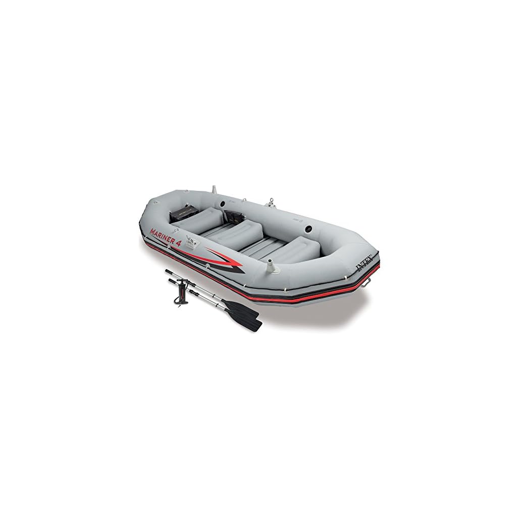 Intex Mariner 4, 4-Person Inflatable Boat Set with Aluminum Oars and ...