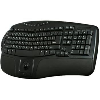 Amazon.com: Wireless Ergonomic Keyboard with Trackball: Computers ...