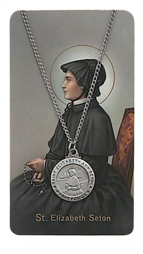 Buy St. Elizabeth Ann Seton Catholic Pewter Medal with Prayer Card Set ...