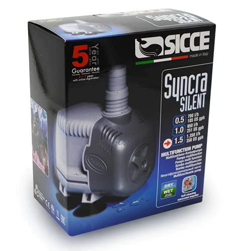 SICCE Syncra Silent 1.5 Multifunction 357 GPH Submersible Water Pump ...