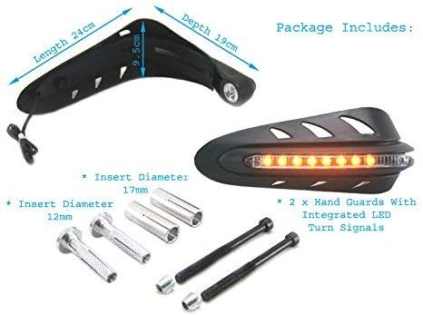 Motorbike Integrated LED Handguards with Indicators Turn Signals for ...