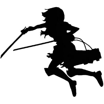 Amazon.com: ATTACK ON TITAN MIKASA SILHOUETTE LOGO STICKERS SYMBOL 5.5 ...