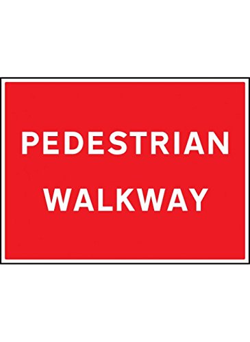 Caledonia Signs 67607Q Pedestrian Walkway Sign, Aluminium, 600 mm x 450 ...