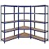 Heavy Duty Corner Steel Shelving Garage Racking Unit 150kg per shelf (5 ...
