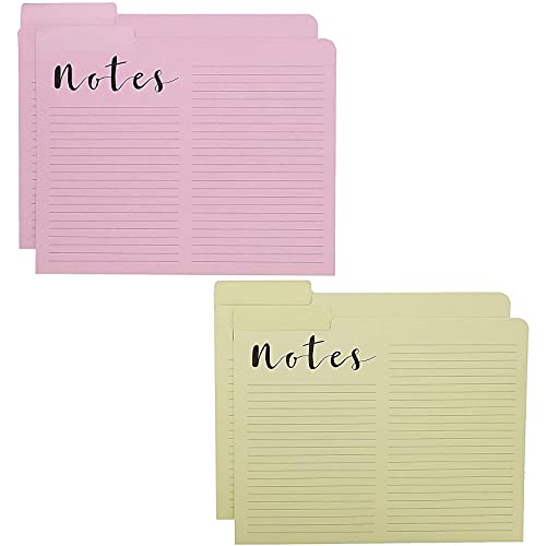 Lined File Folders, 1/3 Cut Tab Letter Size, Notes Section, 6 Colors ...