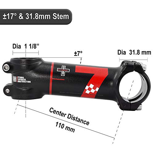 Acekit 31.8mm Bike Stem 7 Degree 110mm 3D Forged Aluminium Alloy Light ...