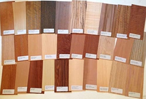 30 Pieces Wood Veneer Identification Labeled Pack Named Name Variety ...