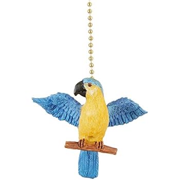 TiKi Tropical Macaw Parrot Bird Ceiling Fan Light Pull - Ceiling Fan ...