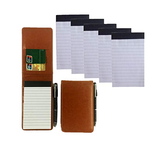 Mini Pocket Notepad Holder Included with 50 Lined Sheets,Refillable ...