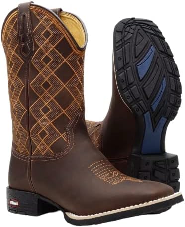 King USA Texas 7M Falcon Men's Western Embroidered Genuine Brazilian ...