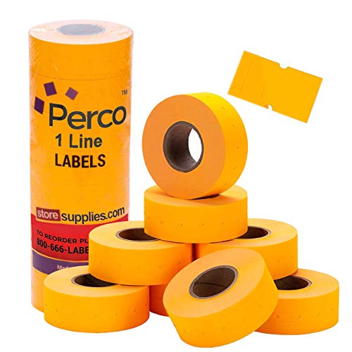 Perco 1 Line Fluorescent Orange Labels - 1 Sleeve, 8,000 Blank Pricing ...