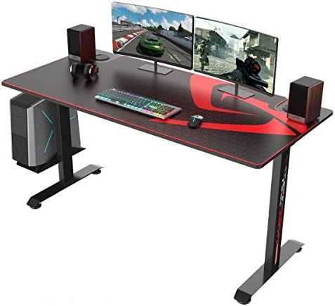 It's_Organized Gaming Desk 60 INCH,T-Shaped Carbon Fiber Surface ...