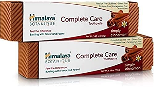 Himalaya Botanique Complete Care Toothpaste, Simply Cinnamon, Fluoride Free Plaque Reducer for ...