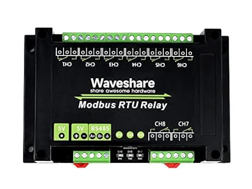 Waveshare Industrial Modbus RTU 8-ch Relay Module with RS485 Interface ...
