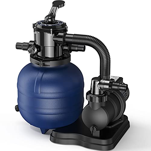 BLUBERY 14.4" Sand Filter with 1/2HP Prefilter Pool Pump, 7 Way Valve ...