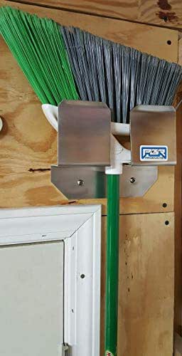 Amazon.com: Aluminum Standard Broom Holder Trailer & Garage Organizers ...