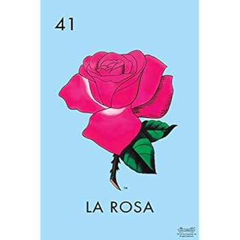 Amazon.com: 41 La Rosa Rose Loteria Card Mexican Bingo Lottery Cool ...