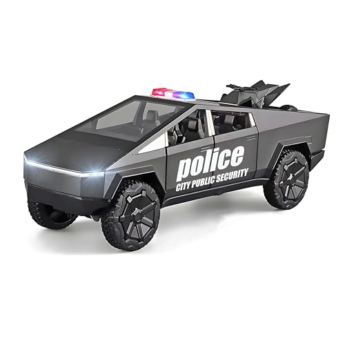 Toy Trucks Police Car Diecast Metal Cybertruck Model Pickup Truck 1/32 ...