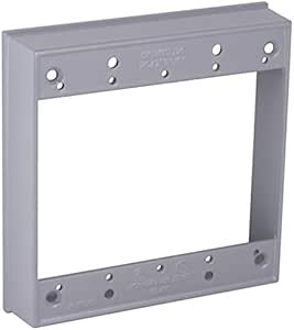 2-Gang Weatherproof Extension Ring, 1-1/32 in. Deep, Gray - Electrical ...