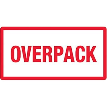 Amazon.com: "Overpack" Labels/Stickers, 3" x 6", Red/White, 500 Labels ...