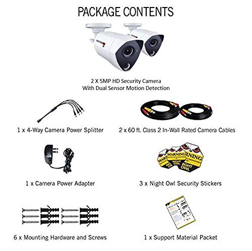 Night Owl Security 2 Pack Add-on Extreme HD 5MP Dual Sensor and L2 ...