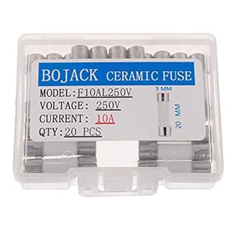 BOJACK F10AL250V 5x20mm 10A 250V Fast-Blow Ceramic Fuses 10 amp 250 ...