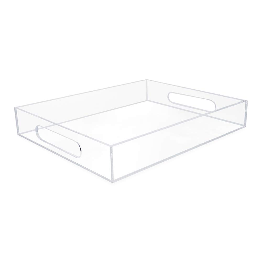 Home & Kitchen Isaac Jacobs Clear Acrylic Tray with Handle 12x12, Clear ...