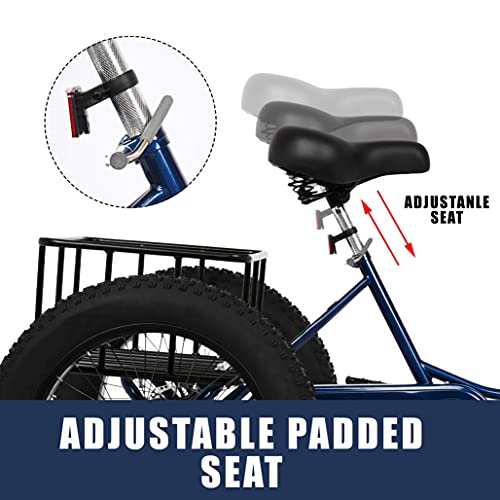 Fat Tire Snow Bike Adult Tricycles Three Wheel Cruiser Bike - 7 Speed ...