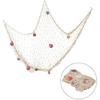 Amazon.com: Cotton Fishing Net Decorative 79 Inch Beach Themed Decor ...