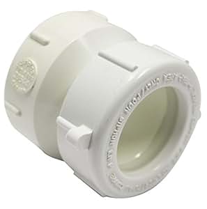 Canplas 192864A PVC DWV Copper Pipe Adapter, 1 1/2 x 1 1/4-Inch, White ...